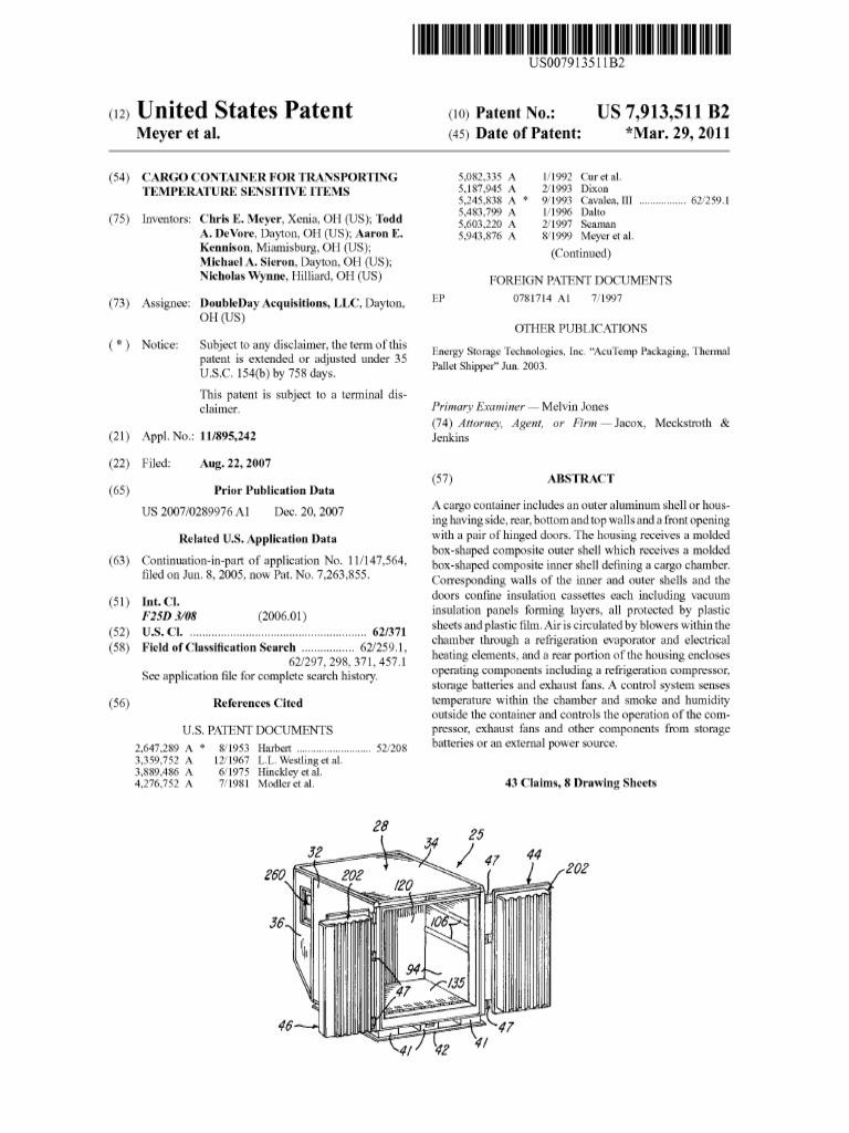 Insulated Cargo Container Patent | PDF | Thermal Insulation ...