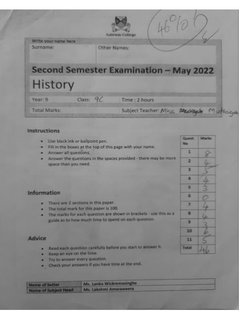 History 2022 | PDF