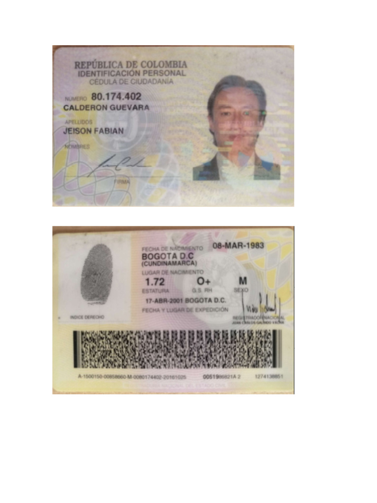 Cedula Jeison Calderon-Color | PDF