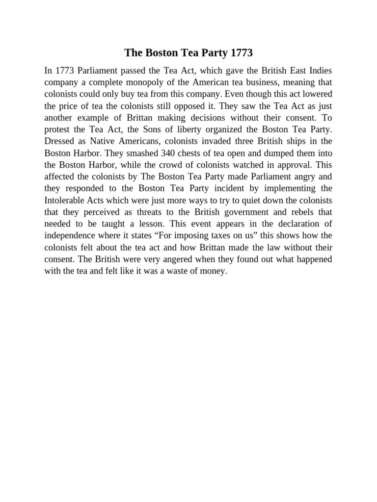 Boston Tea Party | PDF