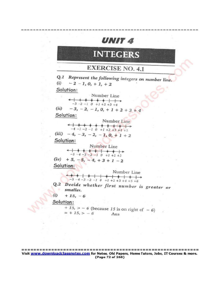 Mathematics Class 6th Notes Sindh Board 4 | PDF