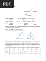 Class 10 Trigonometric Values Table | PDF