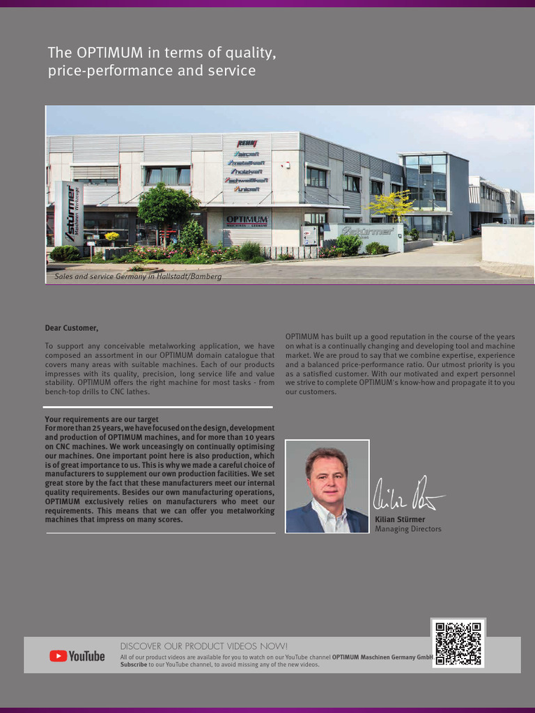 OPTIMUM Machines Catalogue Overview | PDF | Tools | Industrial Processes