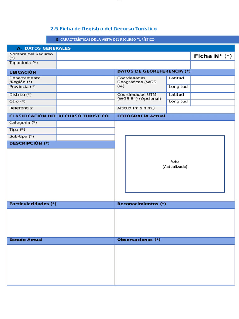 Ficha de Inventario Turistico | PDF