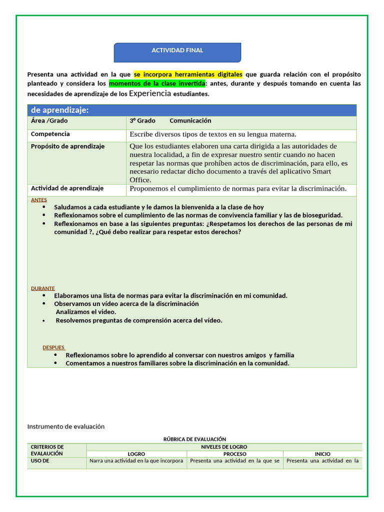 Modelo de Clase Invertida | PDF | Aprendizaje | Discriminación