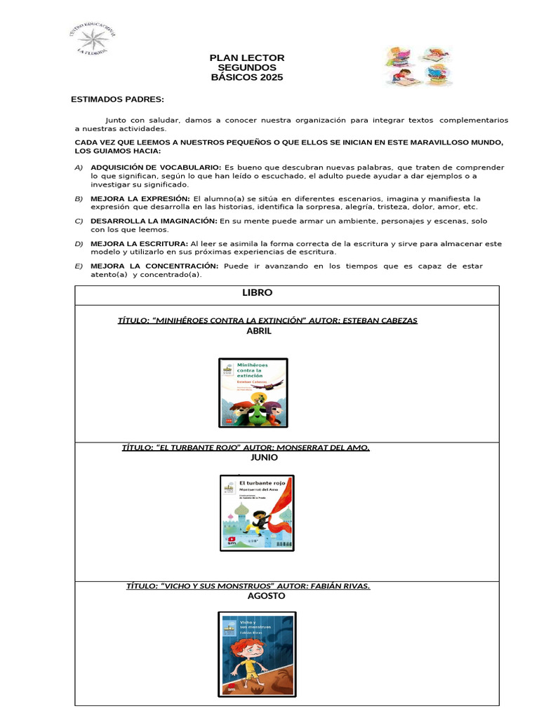 Plan Lector Segundos Bã¡sicos-2025 | PDF