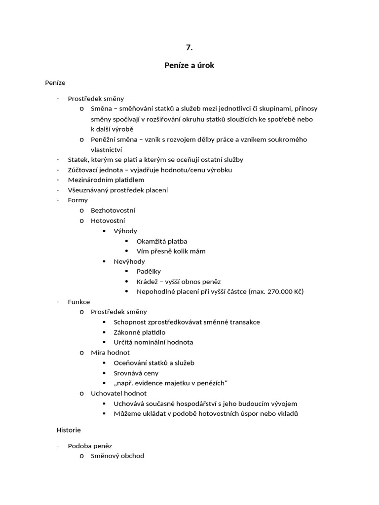 Peníze A Úrok | PDF