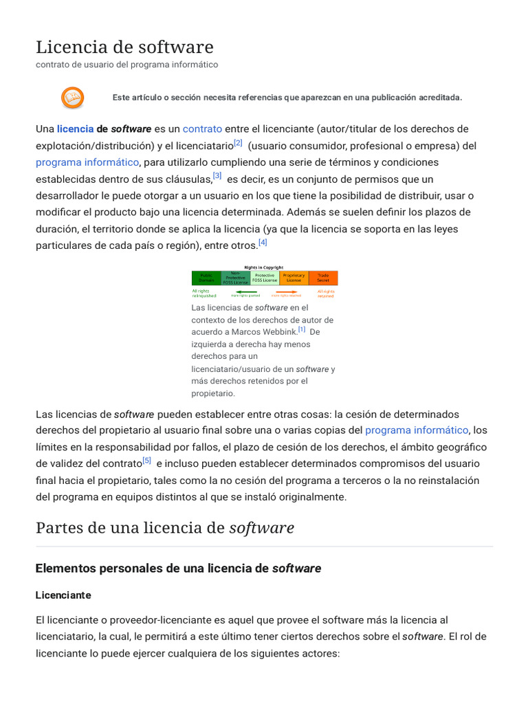 Licencia de Software - Wikipedia, La Enciclopedia Libre | PDF ...