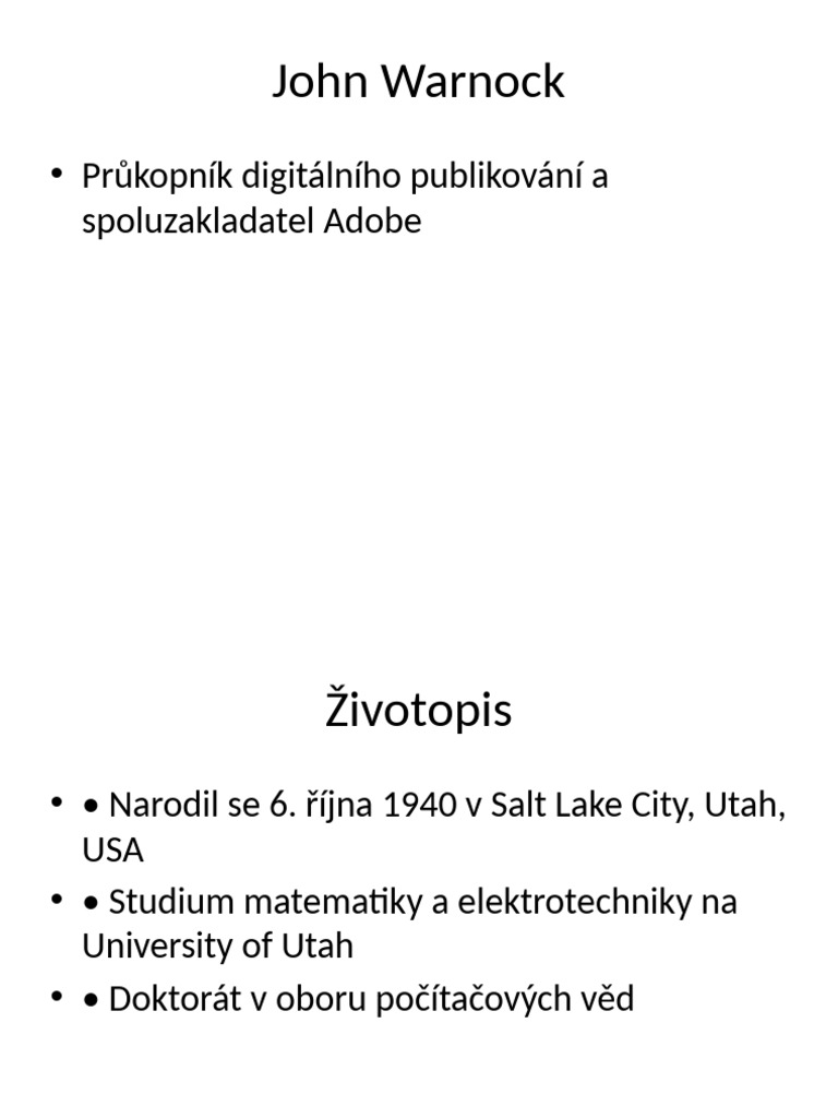 John Warnock Prezentace | PDF