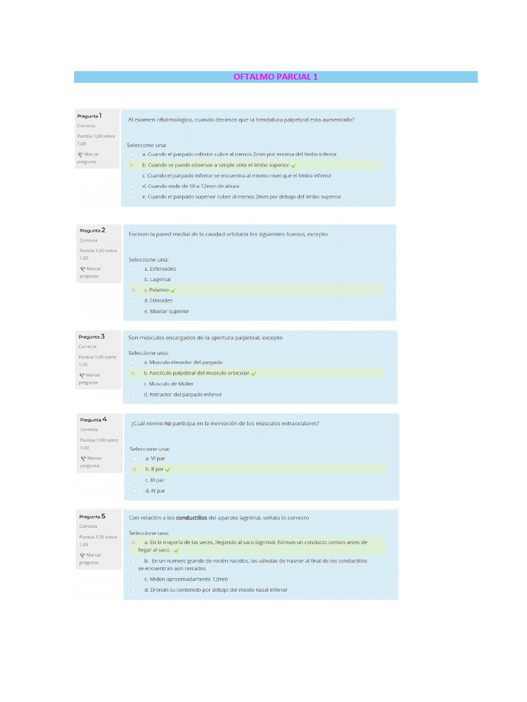 1 Parcial Oftalmo | PDF