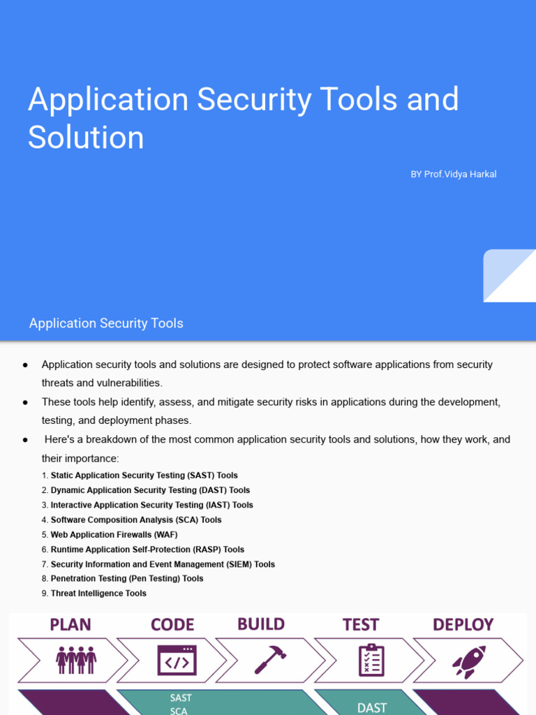 Unit 1.4(Application Security Tools and Solution) | PDF | Penetration ...