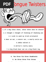 50 Fun Tongue Twisters for Pronunciation | PDF