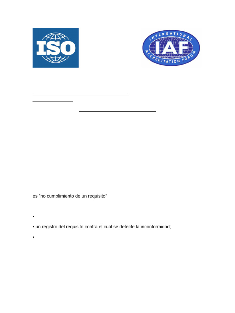 Documentación de No Conformidad ISO 9001 | PDF | Auditoría