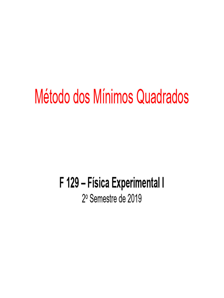 F129_Aula teórica 5 - MMQ-V2 (1) | PDF | Método dos mínimos quadrados | Matemática aplicada