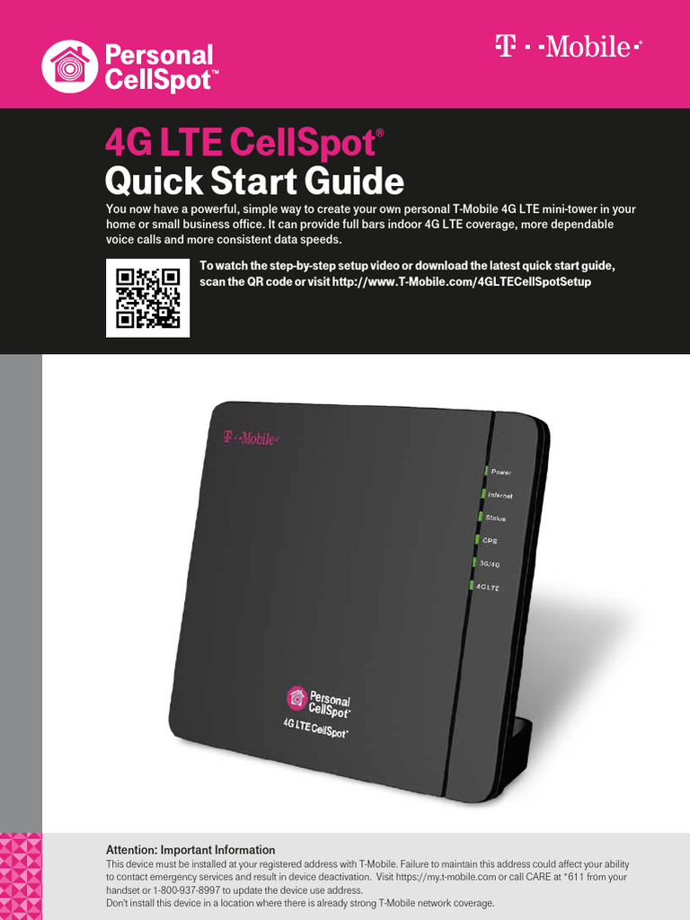 4G LTE CellSpot Quick Start Guide | PDF | 4 G | Internet Access