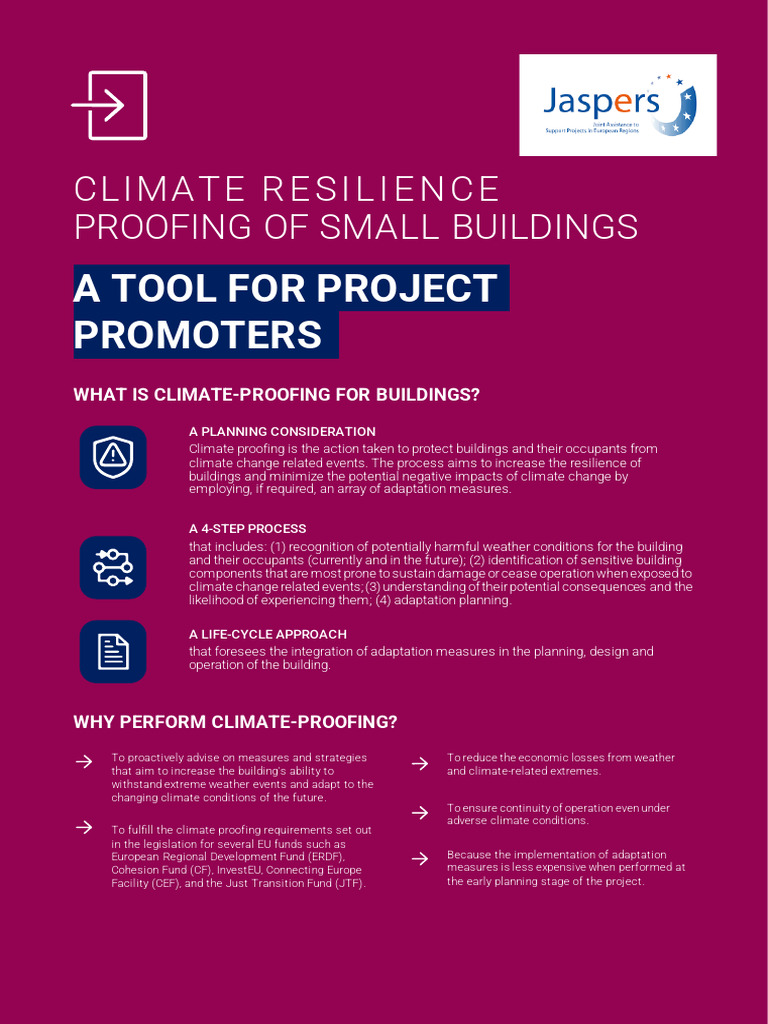 JASPERS Excel Tool Leaflet - Buildings | PDF | Risk | Climate Resilience