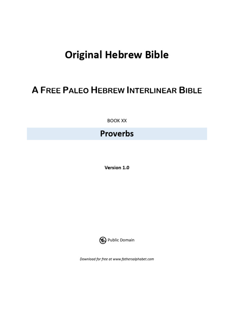 OHB 20. Proverbs | PDF | Languages Of Israel