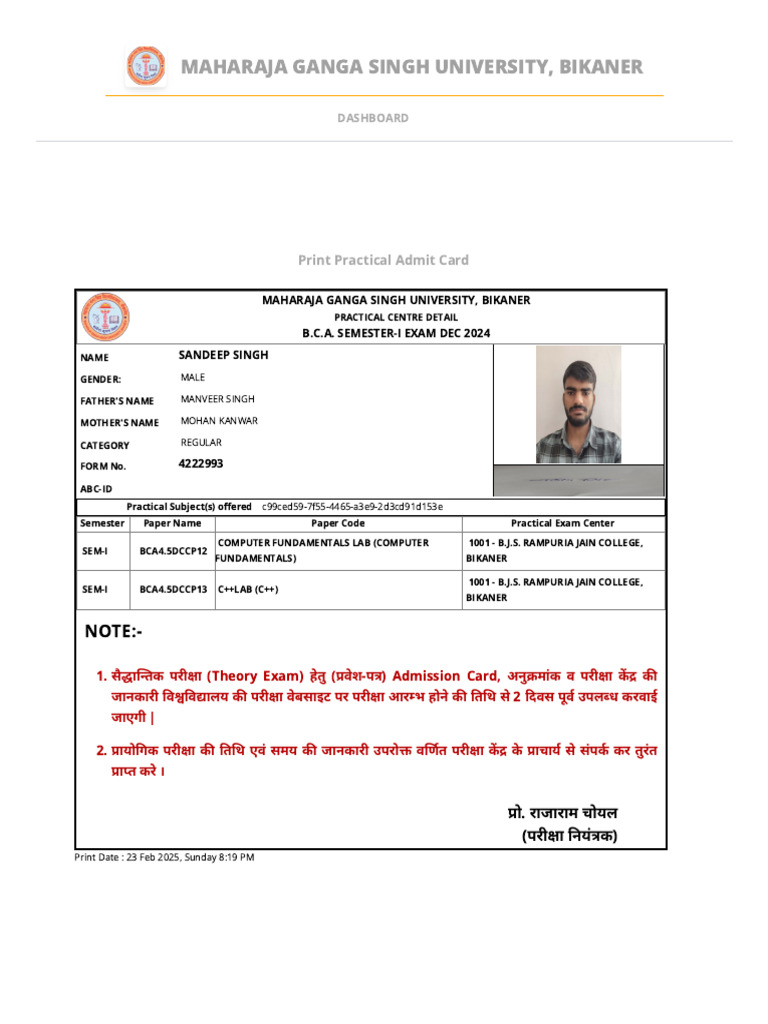 Maharaja Ganga Singh University, Bikaner | PDF