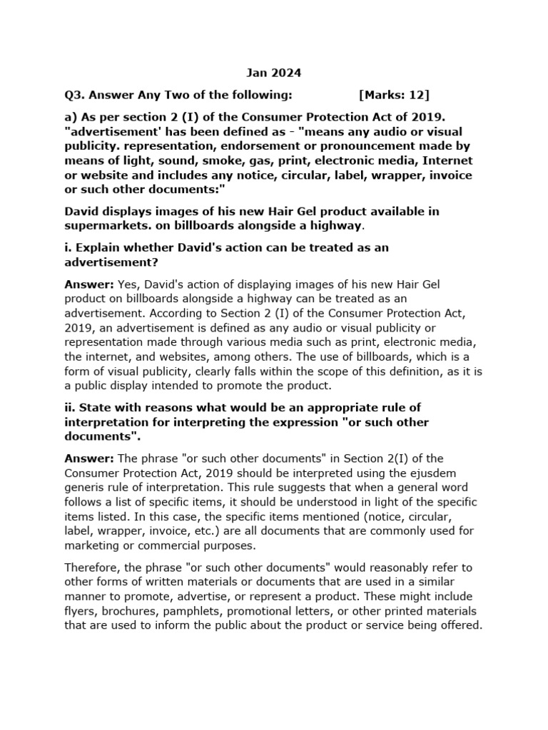 Q3 Situation Based Question Any 2 - 12 Marks-Legal Language | PDF ...