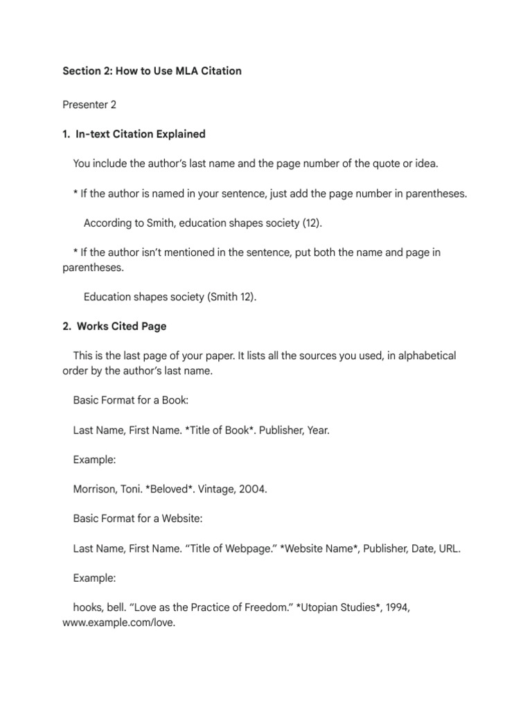 MLA Citation Part 2 | PDF