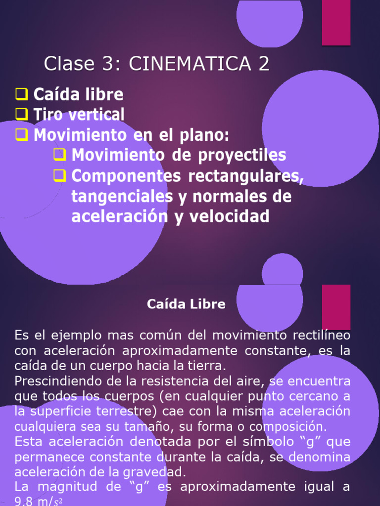 Clase #3 Cinemática 2 | PDF | Aceleración | Rotación
