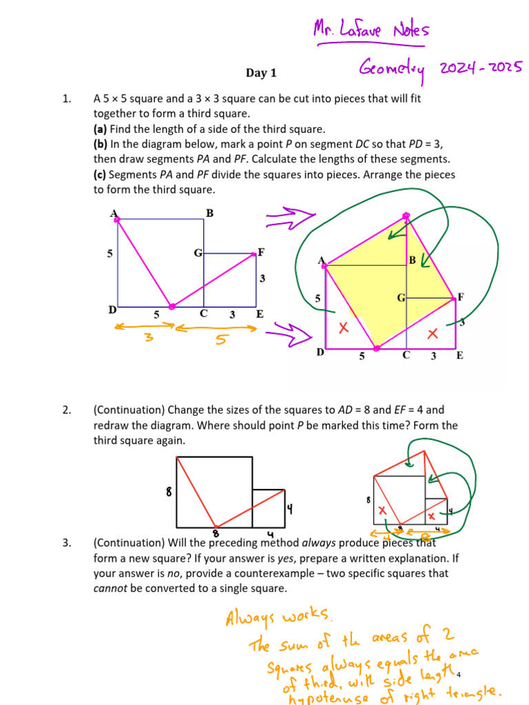 Geometry 2024-25 Page Notes | PDF | Perpendicular | Area