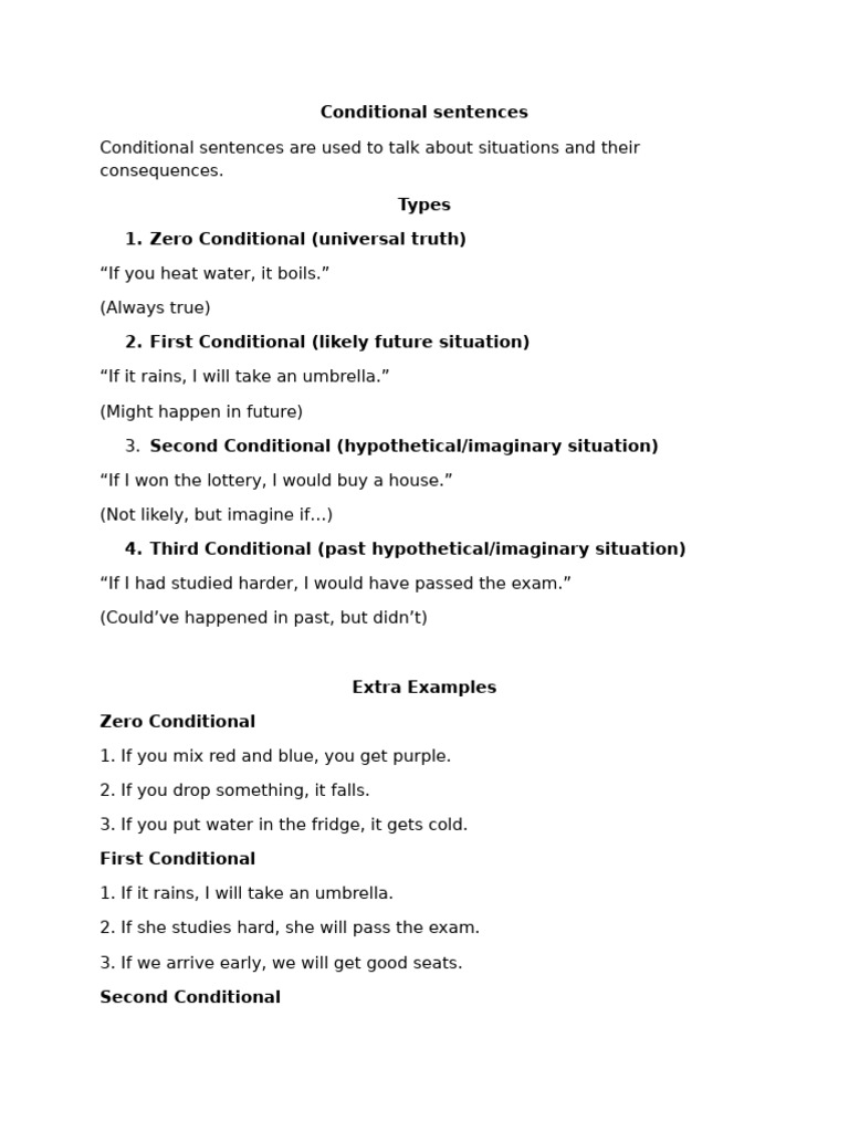 Conditional Sentences | PDF