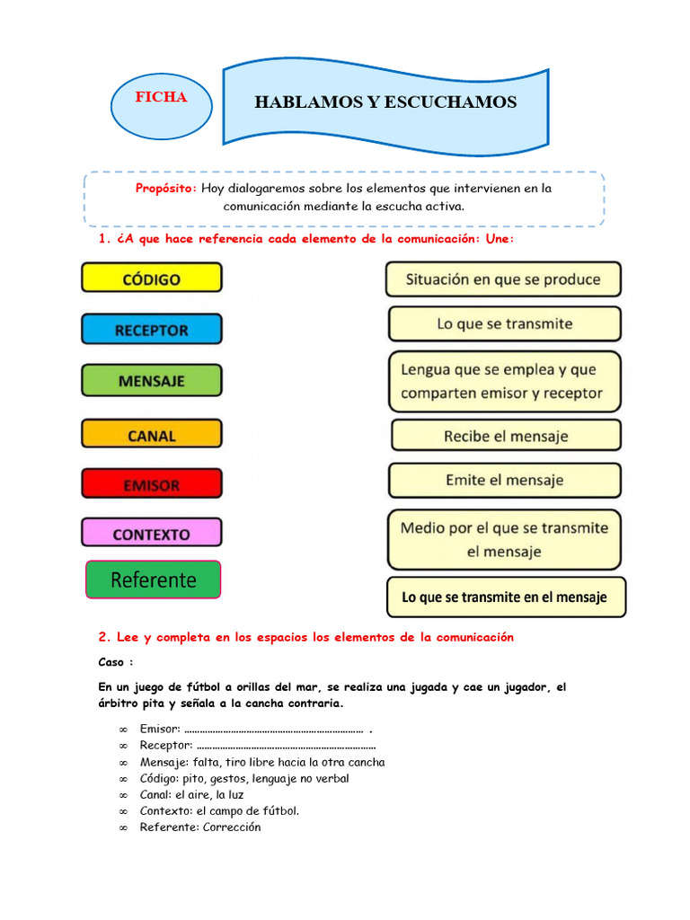 HABLAMOS Y ESCUCHAMOS ficha (1) | PDF | Comunicación