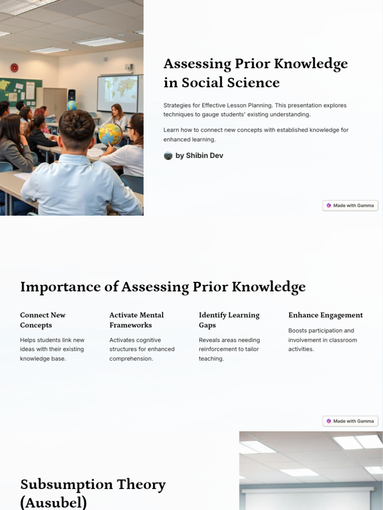 Assessing Prior Knowledge in Social Science | PDF | Knowledge | Learning