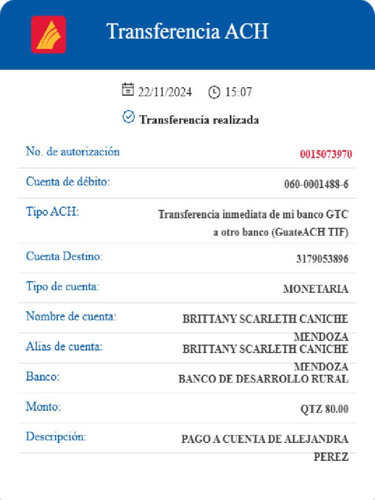 22 - 11 - 2024 15 - 04 - 02-Transferencia ACH | PDF