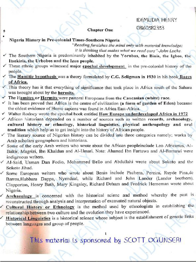 Nigeria People and Culture Summary | PDF