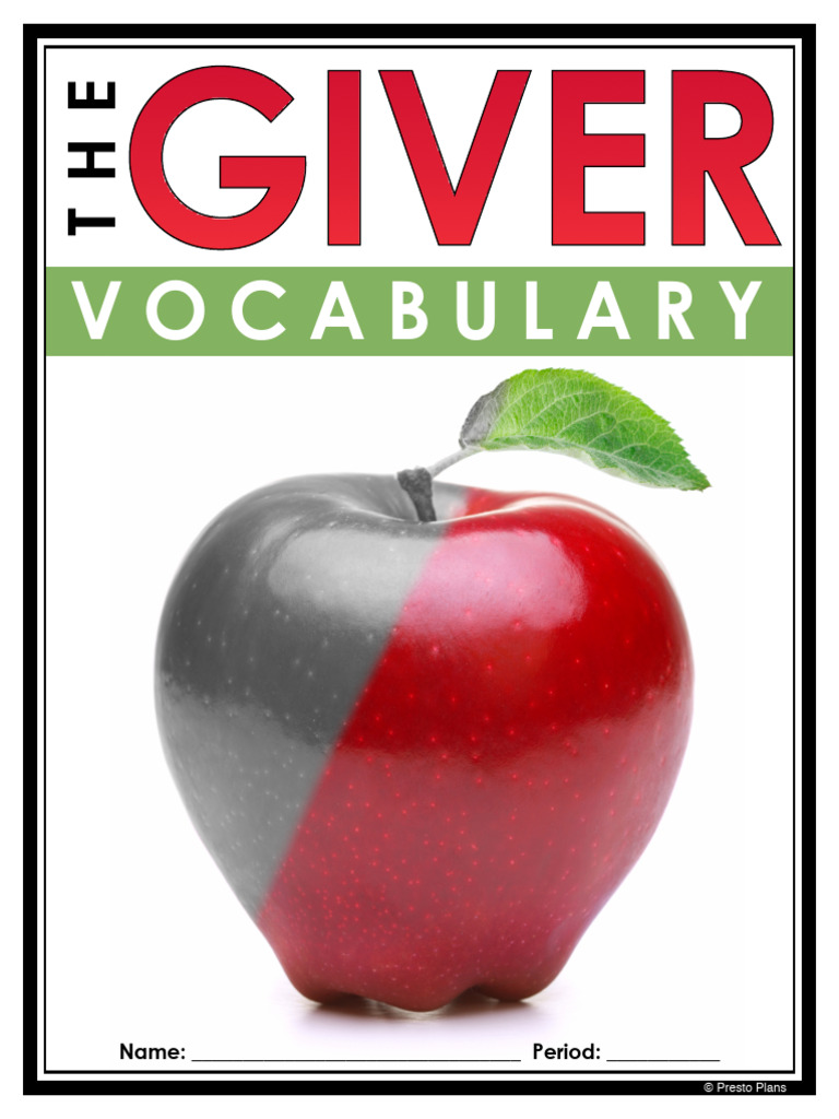 1 The Giver Vocabulary Booklet | PDF | The Giver