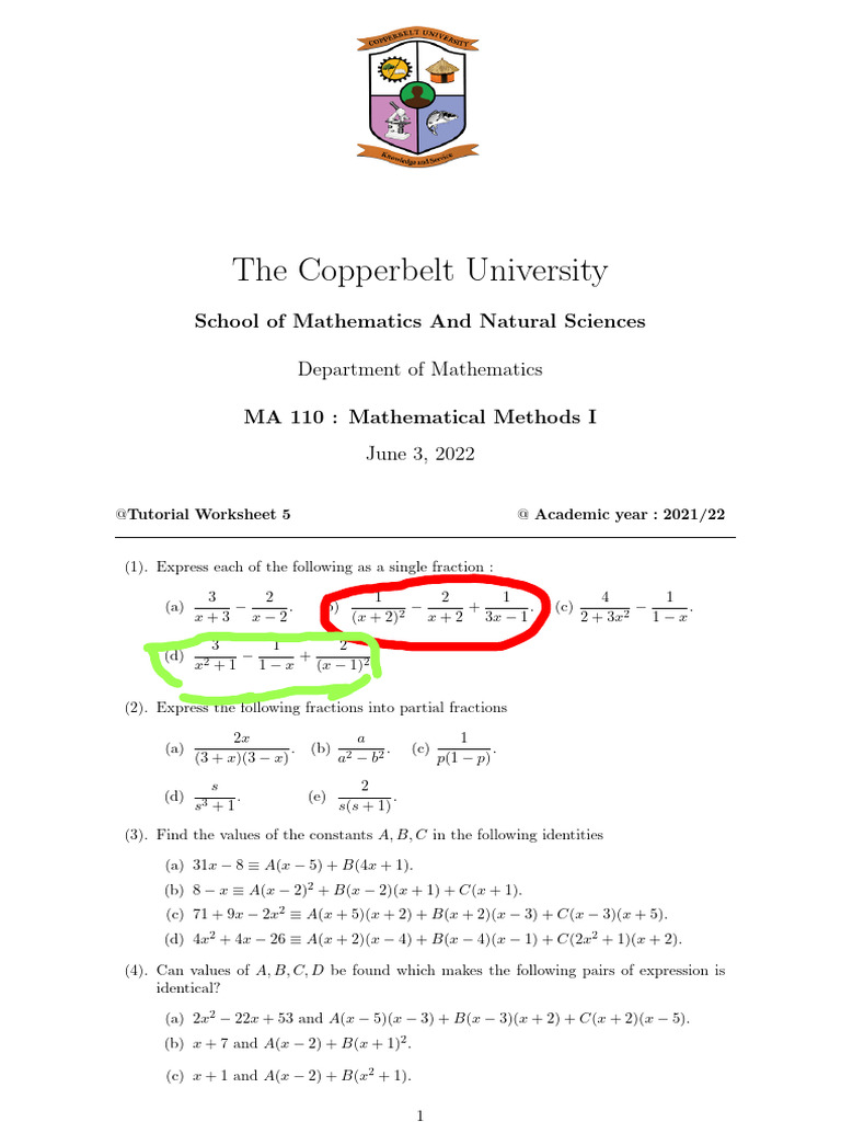 Ma110 Tutorial Worksheet 5 Pdf Number Theory Mathematical Analysis