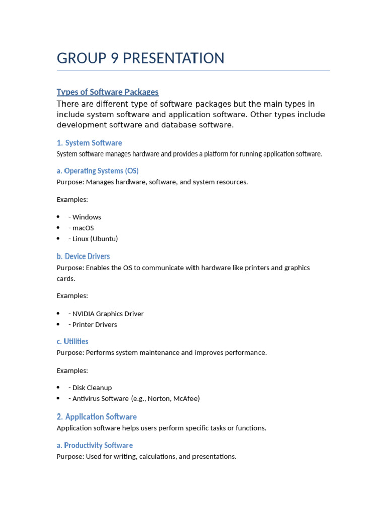 Group9 - Software - Packages Correct | PDF