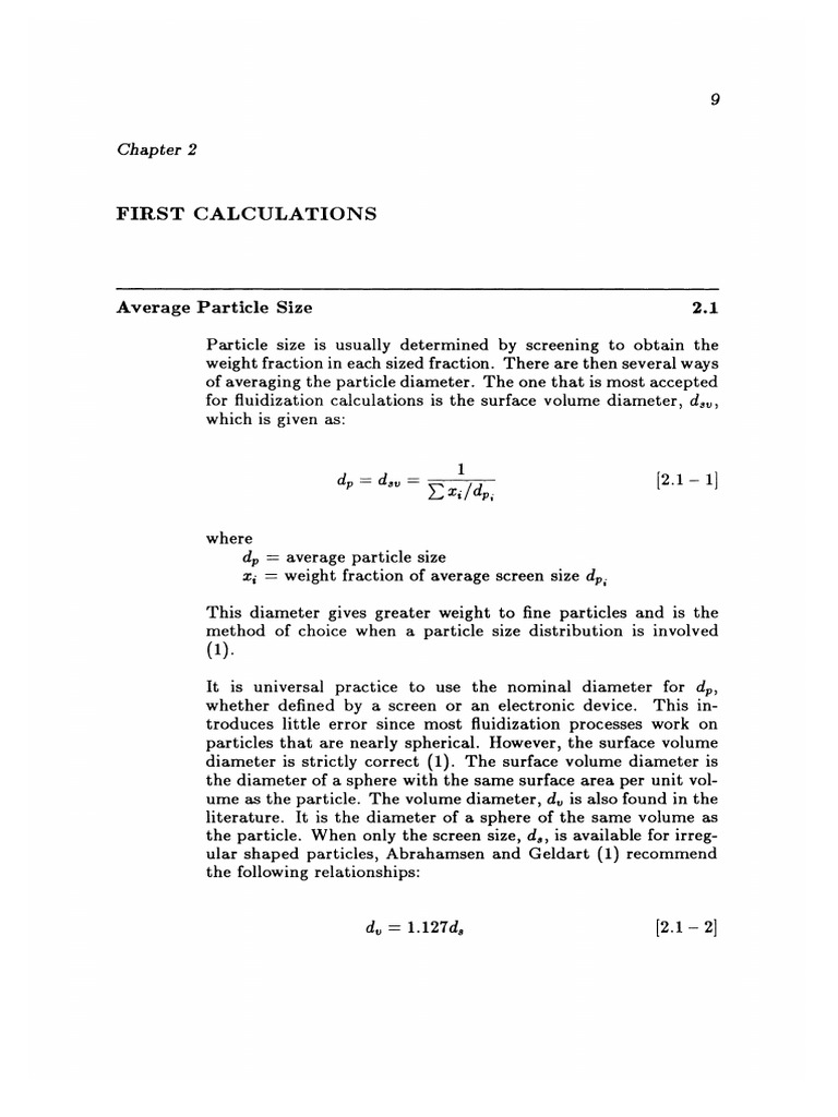 Chapter 2 First Calculations 1990 Handbook of Powder Technology | PDF | Fluidization | Gases