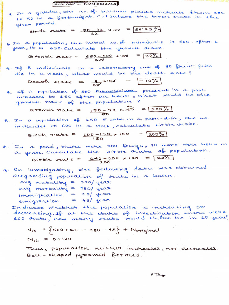 Biotechnology Class 12 Numerical Notes | PDF