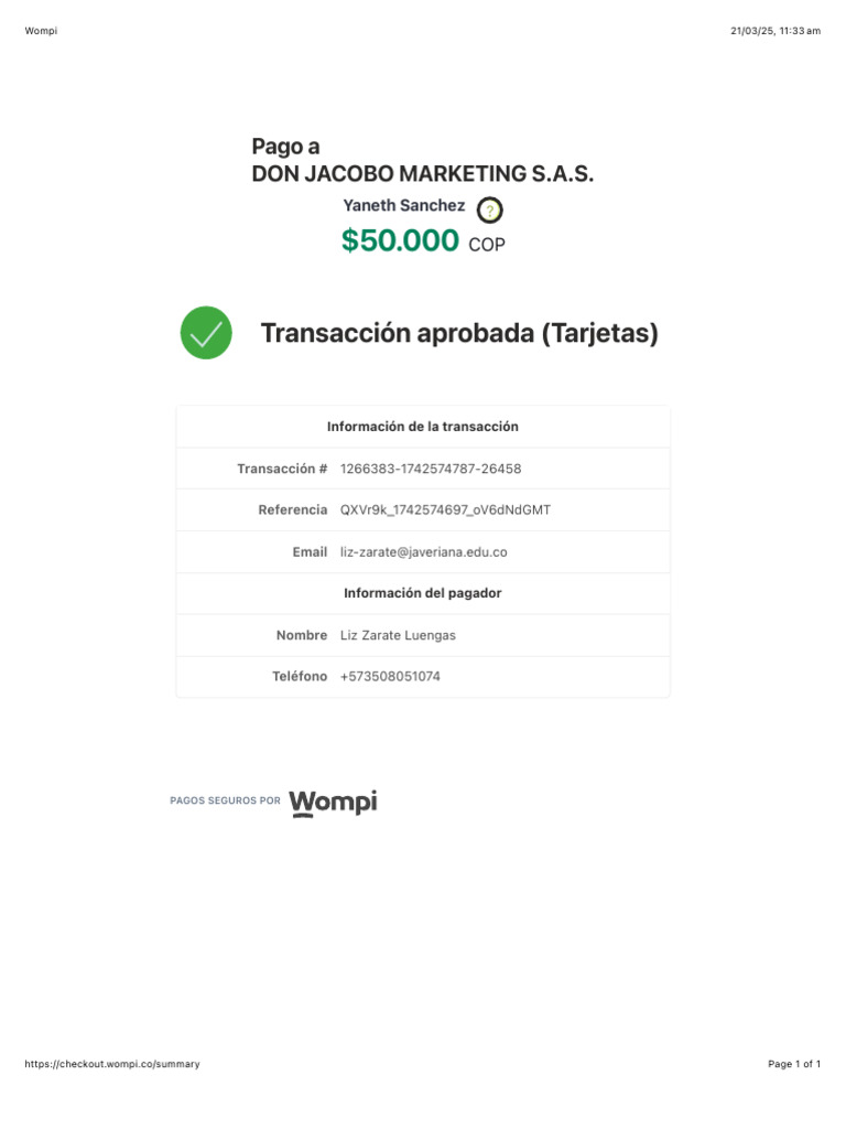 Pagos Seguros con Wompi | PDF