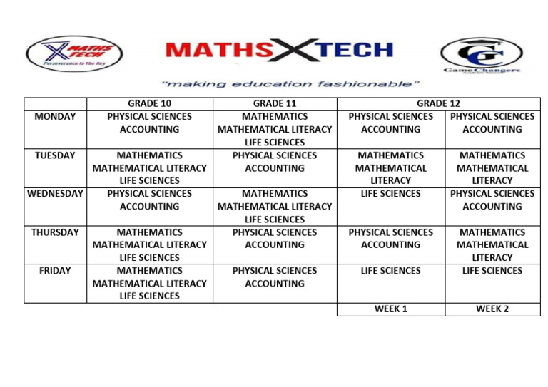 XTECH TIME TABLE | PDF