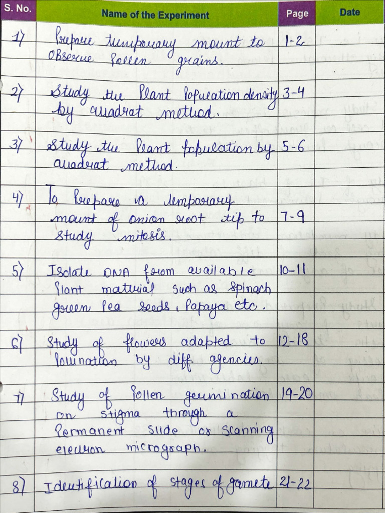 Biology Practical File | PDF