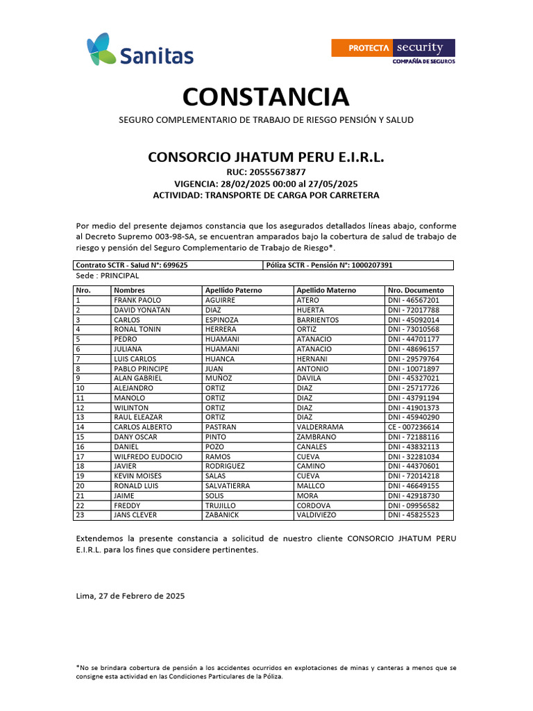 SCtra Jhatum | PDF | Seguro