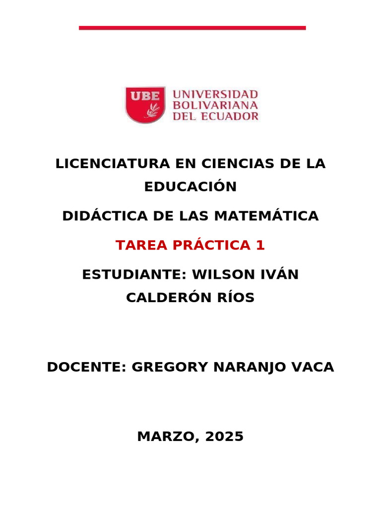 TAREA PRACTICA MATEMATICAS WILSON | PDF
