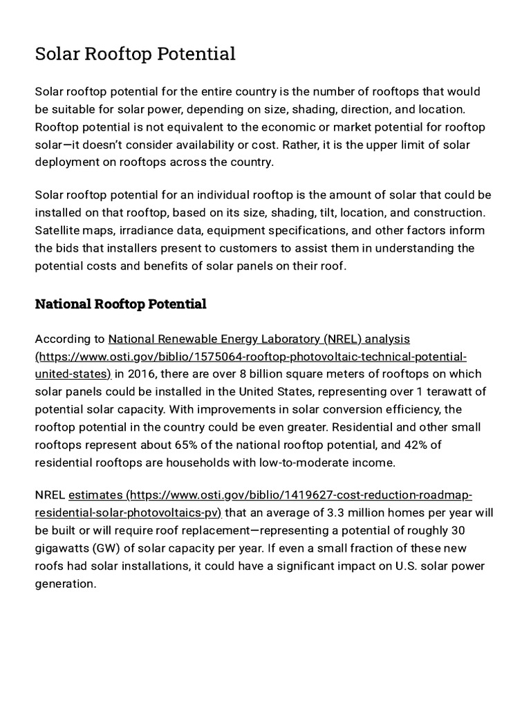 Solar Rooftop Potential - Department of Energy | PDF | Solar Power | Photovoltaics