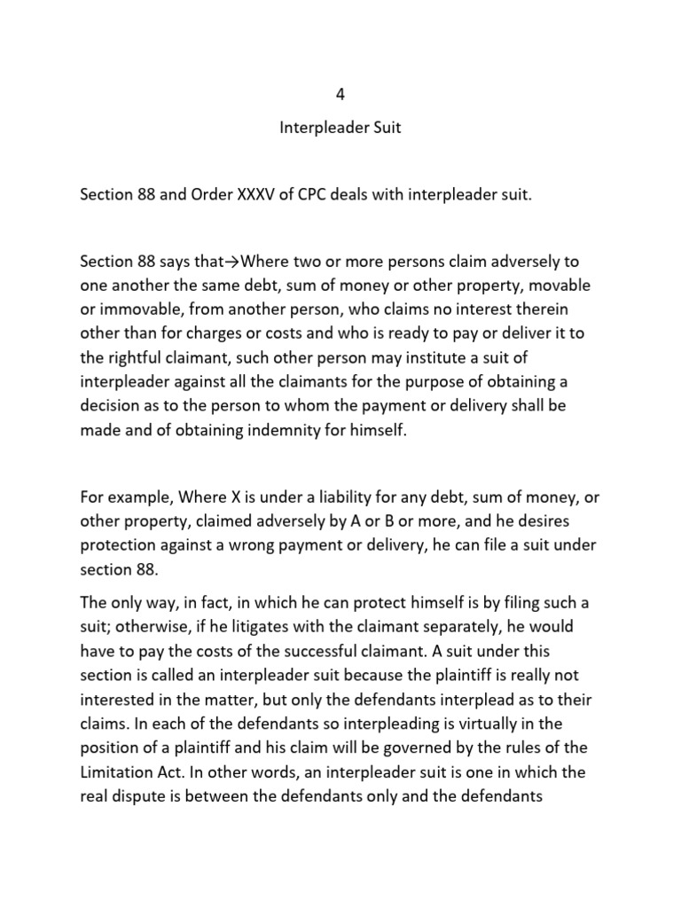 Interpleader and Pauper Suit | PDF | Lawsuit | Legal Aid