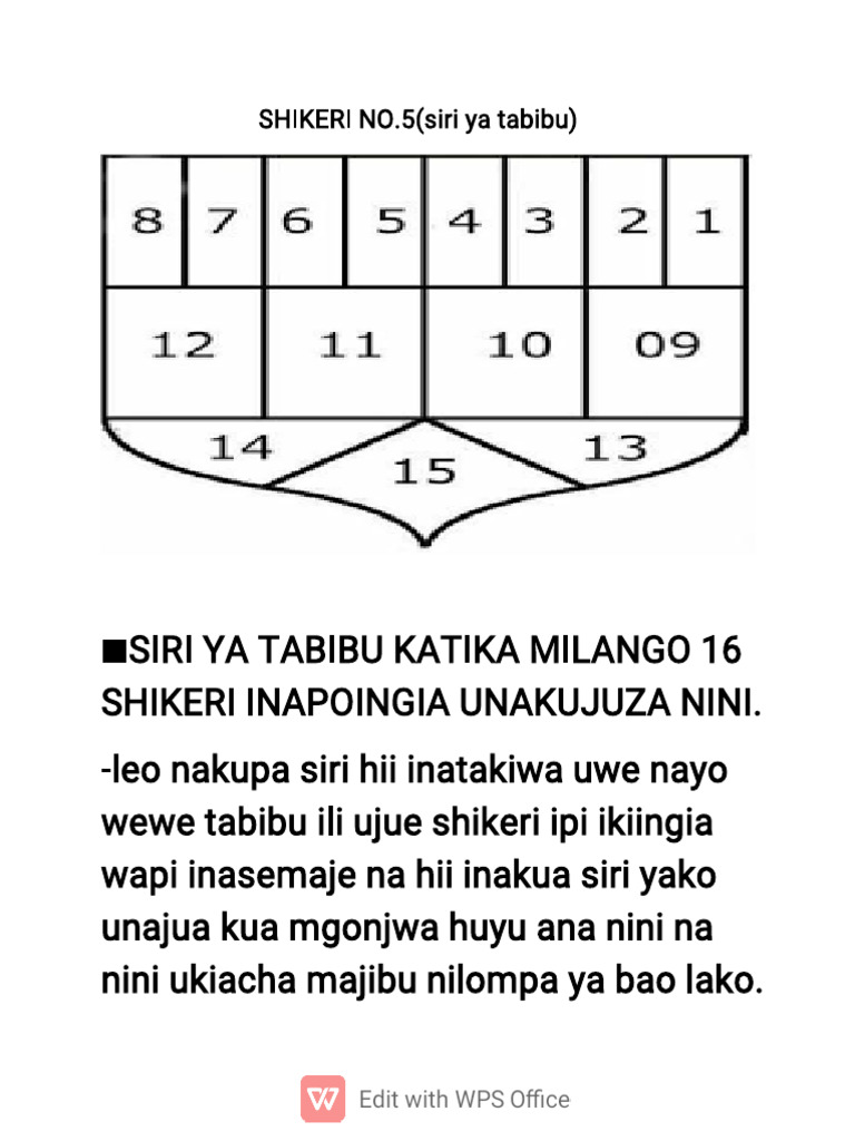 SHIKERI NO.5 (Siri Ya Tabibu) | PDF