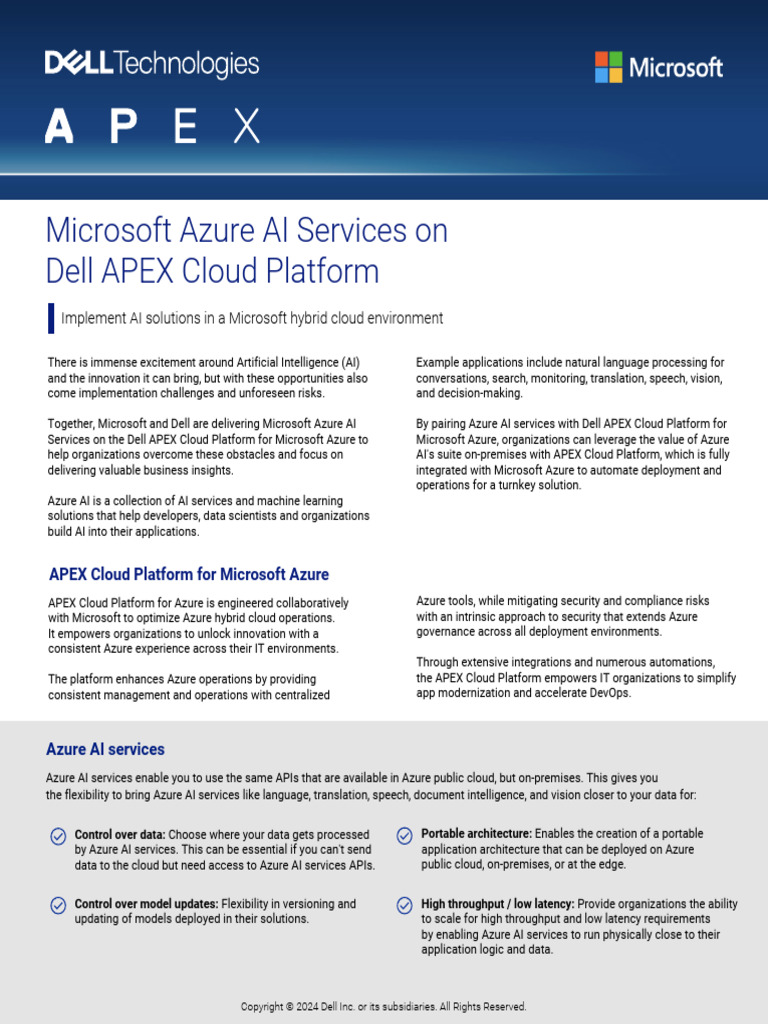 Azure Ai On Apex Cloud Platform Solution Brief | PDF | Microsoft Azure | Artificial Intelligence