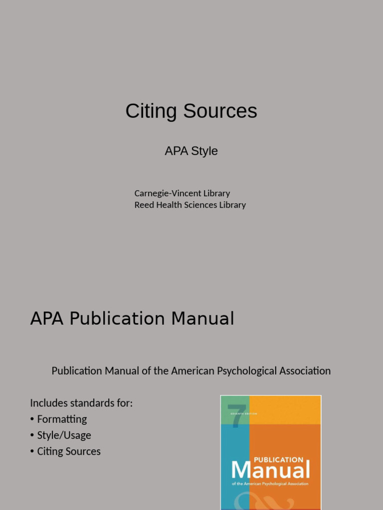 Citing Sources- APA Style | PDF | Apa Style | Citation