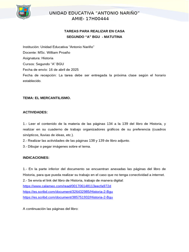 Tarea 2do A Bgu 16.04.2025 - Mercantilismo | PDF