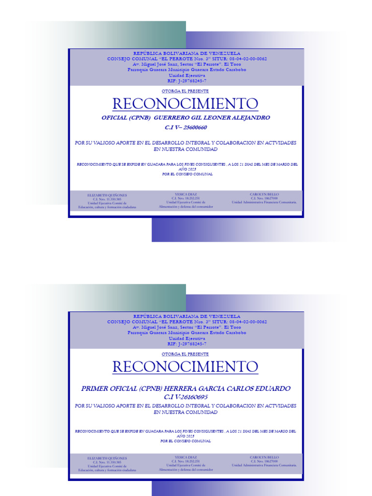 Reconocmimiento Comunidad 2 | PDF
