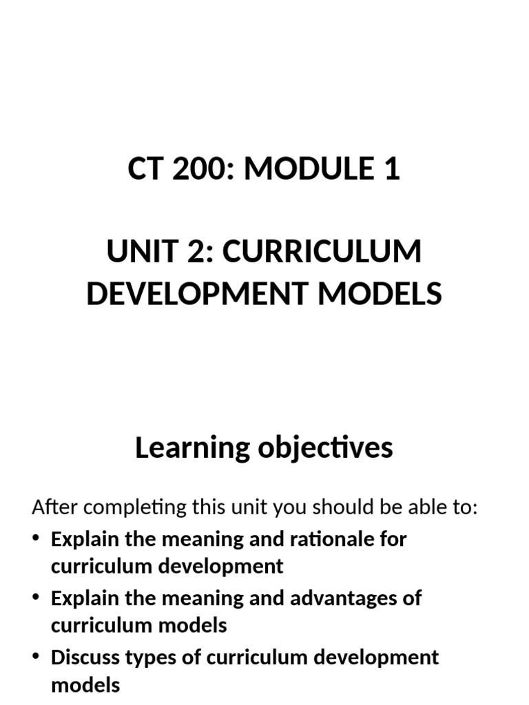 CT 200 Module 1 Unit 2 | PDF | Curriculum | Educational Assessment