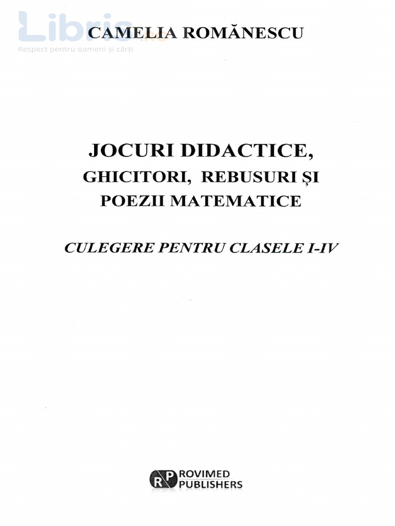 Jocuri Didactice, Ghicitori, Rebusuri Si Poezii Matematice - Clasele 1 ...